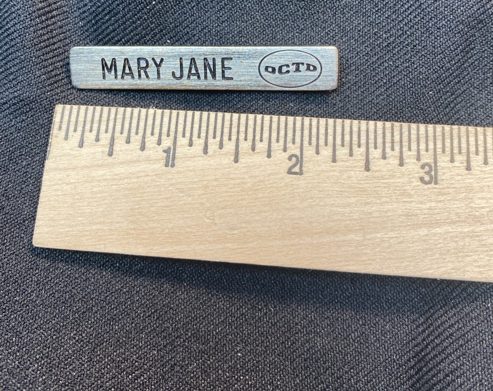 vintage name tag badge From OCTD Bus Driver Name (Mary Jane ) | eBay