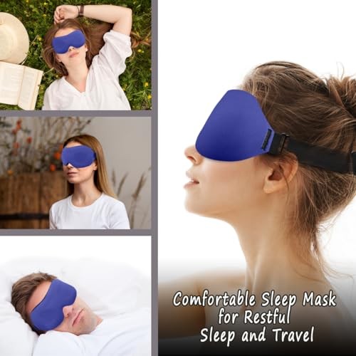 3D Sleep Mask for Side Sleepers – 100% Light Blocking Eye Mask for Blue ...