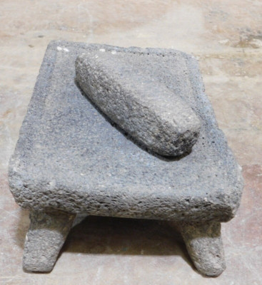 Antique Metate #49-Grinder-Rustic-Complete-Old Mexican--Primitive-9x13 ...