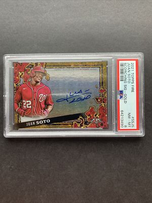2021 Juan Soto Topps Fire Gold #d /10 SCORCHING SIGS AUTO Psa 8 | eBay