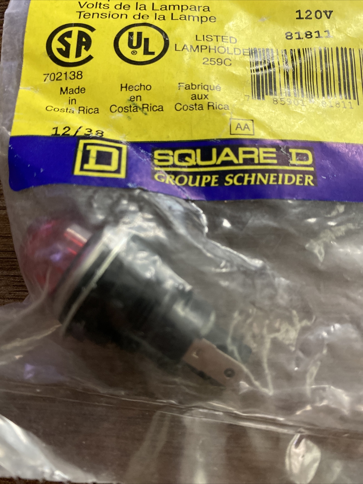 2 Square D 9001 Or120 Pilot Light 120vac Red Lens for sale online | eBay