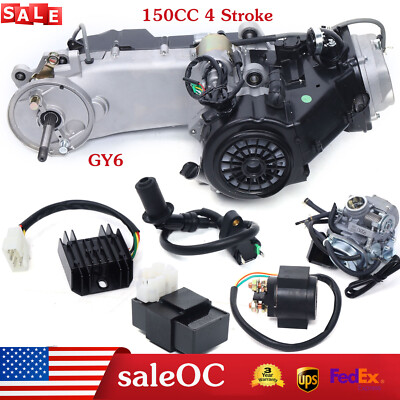 150CC Single Cylinder 4-Stroke Scooter Complete Engine Motor CVT Long ...