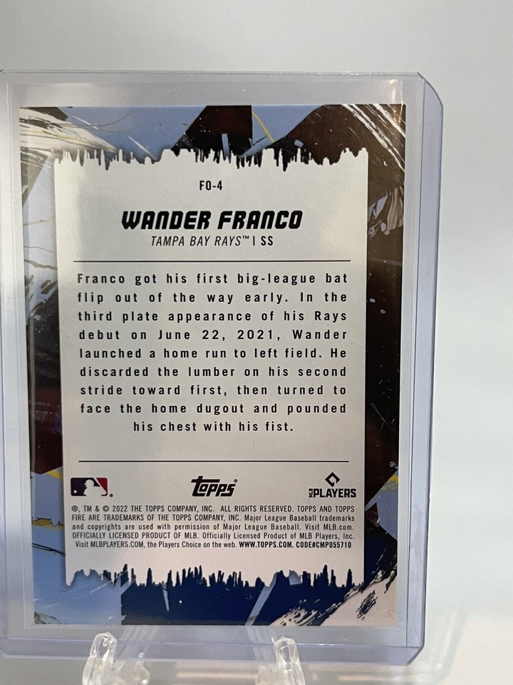 2022 Topps Fire -Wander Franco RC - Flippin' Out Blue foil Insert #FO-4 ...