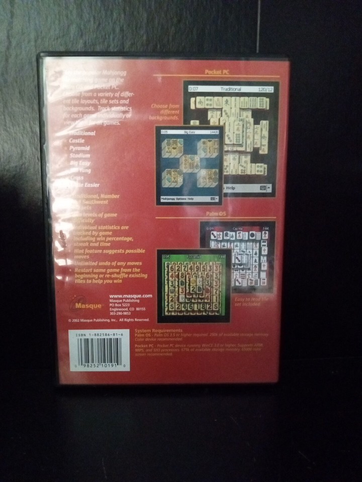Masque Mahjongg for PDAs - Video Game - GOOD- Pc Game 98252101910| eBay