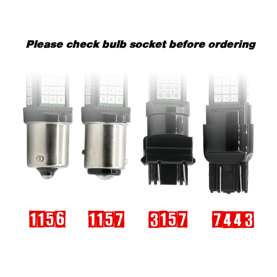 2x 1157 Red-Yellow Switchback LED for Turn Signal Light Bulbs with 2 ...