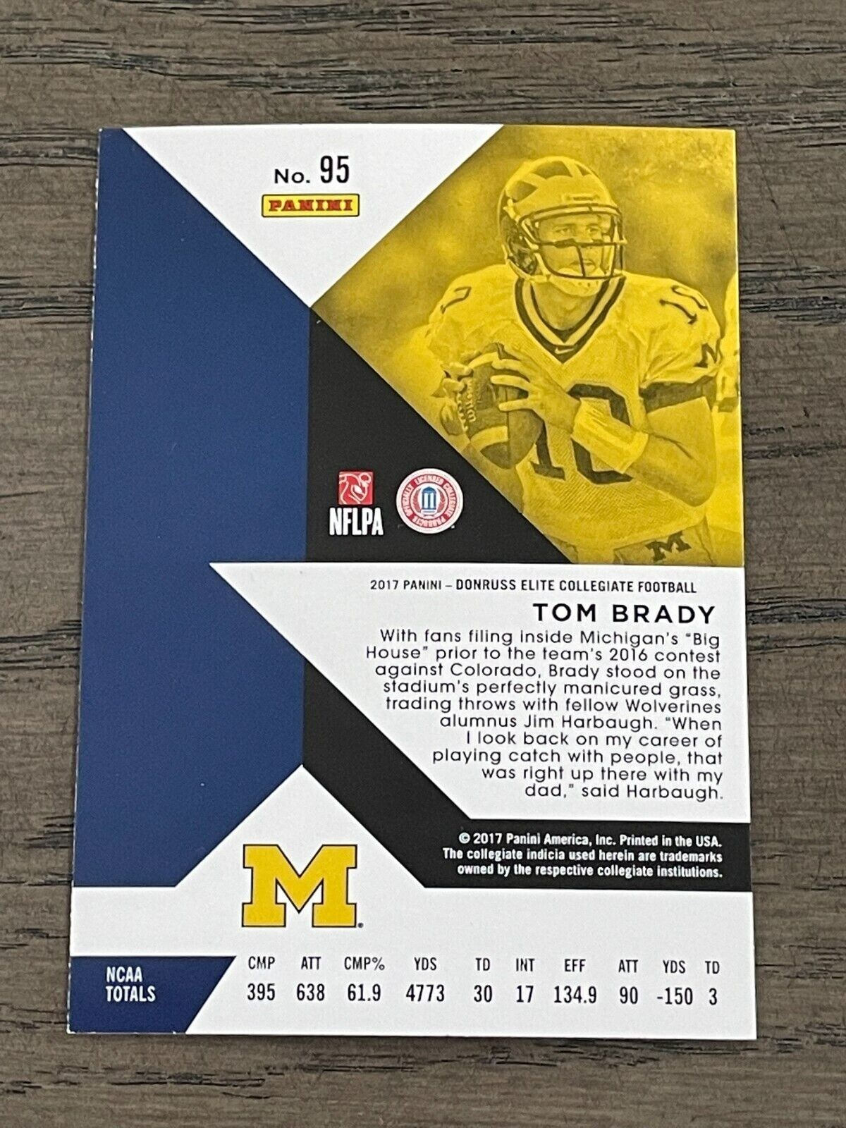 2017 Donruss Elite Collegiate Tom Brady #95 Mint from pack | eBay