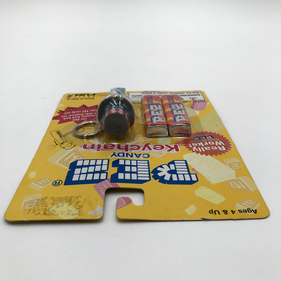 PEZ Uncle Sam Key Chain Candy Dispenser NEW/SEALED USA red white & blue ...