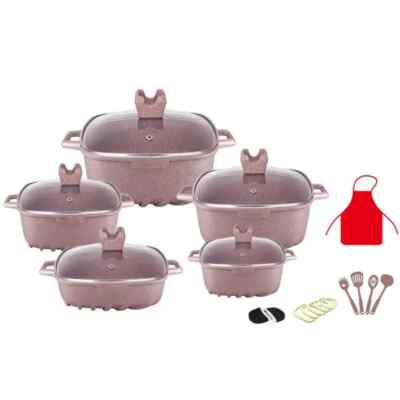 Aluminum square soup pot set die casting non-stick square pots and pans ...