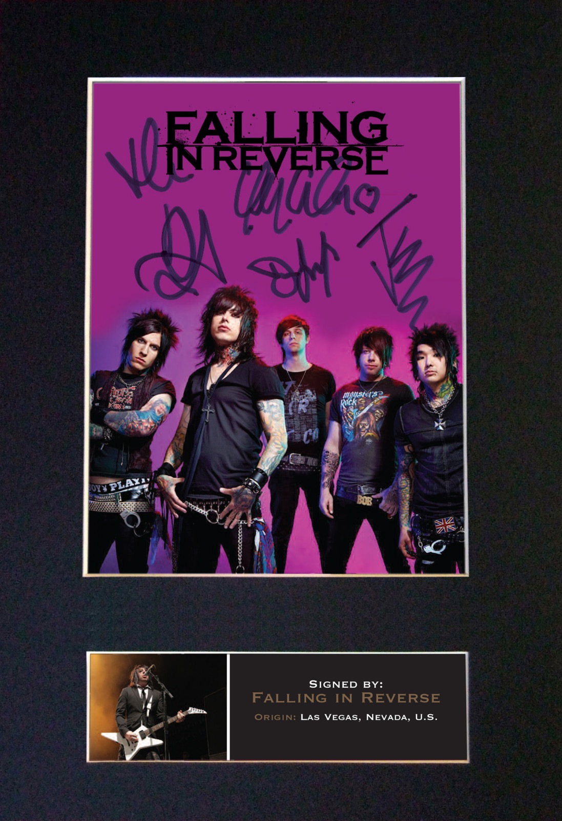 FALLING IN REVERSE Signed Mounted Reproduction Autograph Photo Prints ...