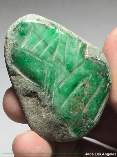 1980s Old Type Rich Emerald Green Jadeite Jade Non Cut Pebble Stone 286 ...