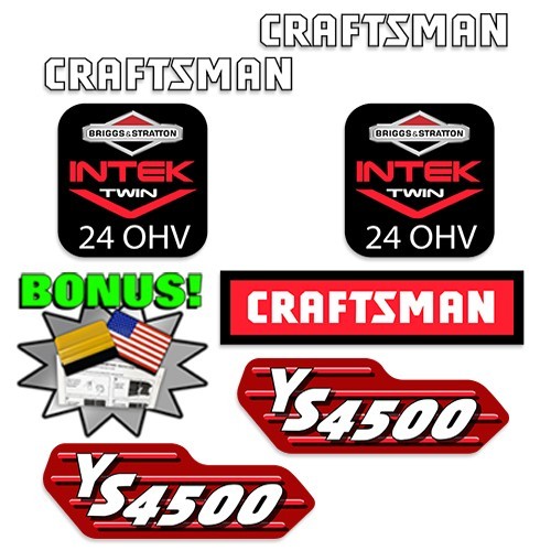 Fits Craftsman YS4500 Decal Kit Mower - 7 YEAR OUTDOOR 3M VINYL! | eBay