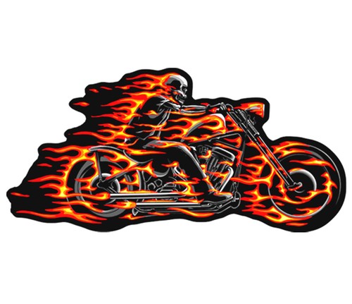 FLAMING FIRE MOTORCYCLE PATCH P3910 biker patches embroderied novelty ...