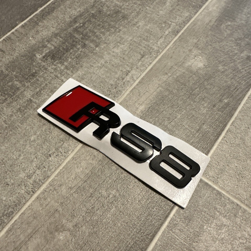 Audi RS8 Matte Black Emblem 3D Badge Rear Trunk Tailgate for Audi RS8 ...