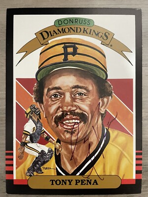 1985 DONRUSS DIAMOND KINGS TONY PENA SIGNED AUTOGRAPH 5x7 TRADING CARD ...