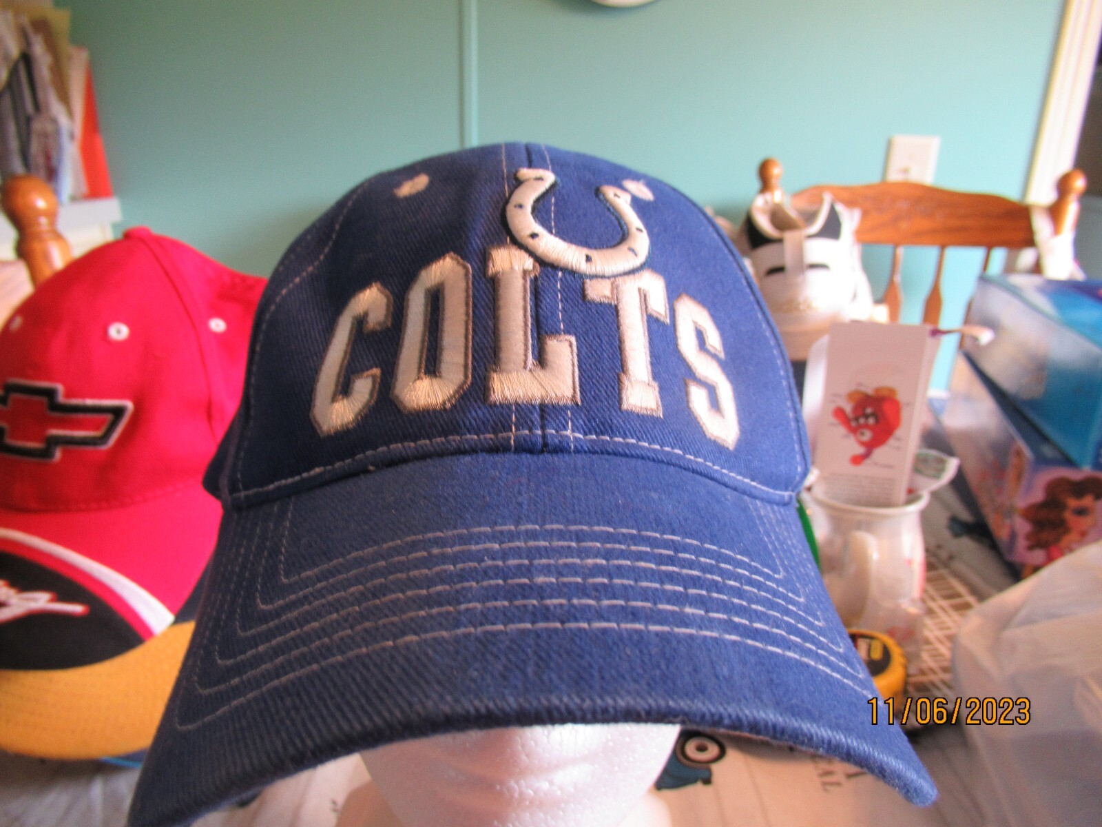 Indianapolis Colts Hat Cap Strap Back Mens NFL Football Blue White ...
