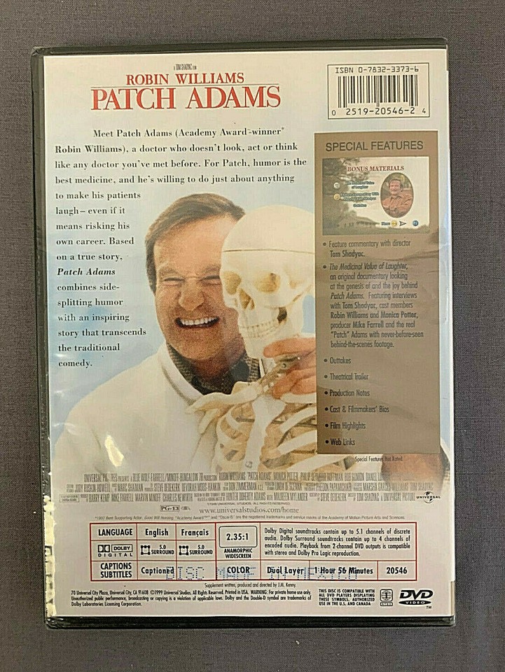 NEW ~ Patch Adams (DVD Widescreen) Robin Williams 25192054624| eBay
