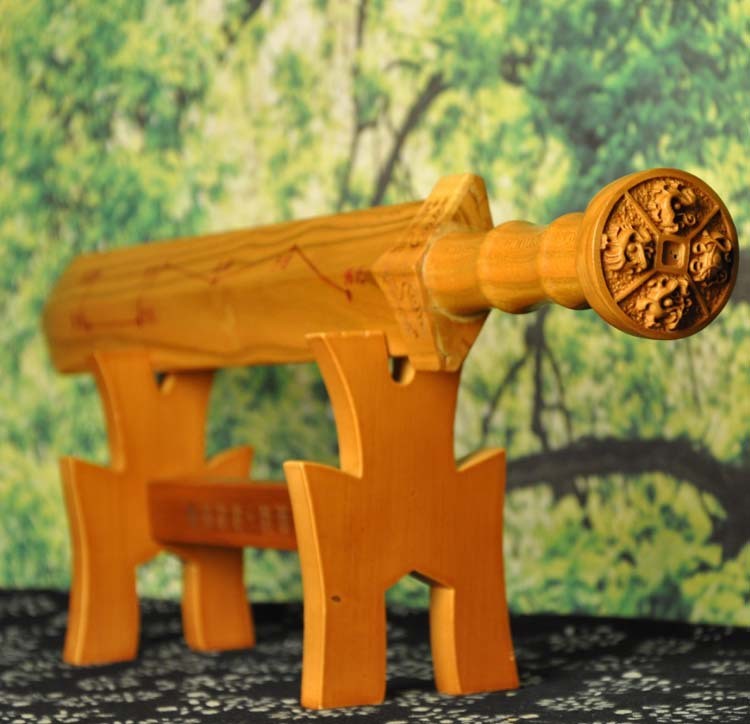 Natural Peach Wood 7 Star Sword W+ Rack Lucy Blessing Exorcise Evil ...