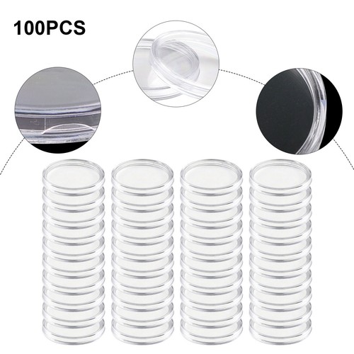 Durable Clear Coin Storage Boxes 32mm Portable Coin Holders (100 Pack ...