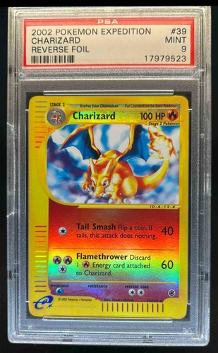 2002 Pokemon Expedition Set Charizard Reverse Holo Rare #39/165 PSA 9 ...