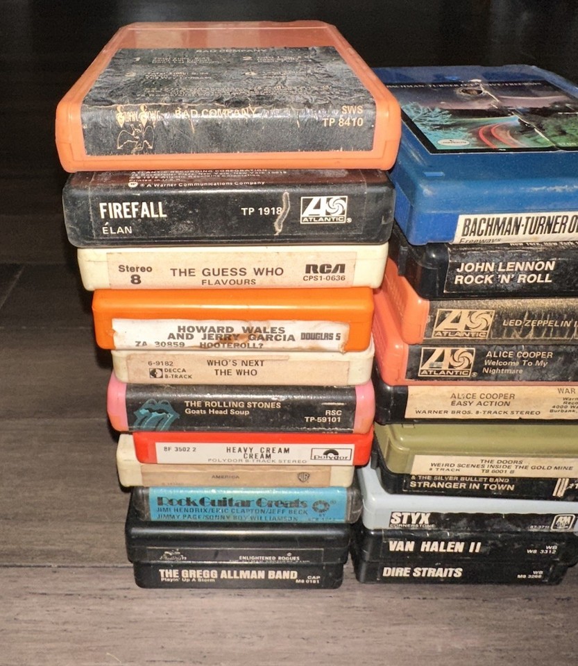 Lot Of 21 Rock 8 Track Tapes Van Halen, Dire Straits, The Doors, Led ...