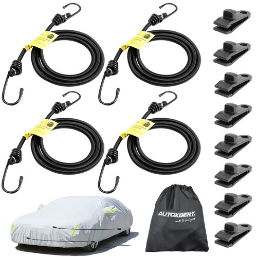 4 x Car Cover Gust Straps Bungee Cords Heavy Duty Outdoor for Camping ...