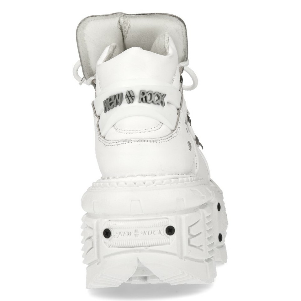 New Rock Boots M-TANK106-C1 Unisex White 100% Leather Goth Platform ...