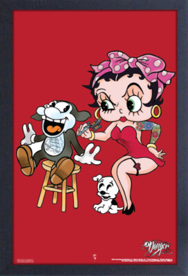 BETTY BOOP TATTOO JAMES DANGER 12x18 FRAMED GELCOAT POSTER ANIMATED ...