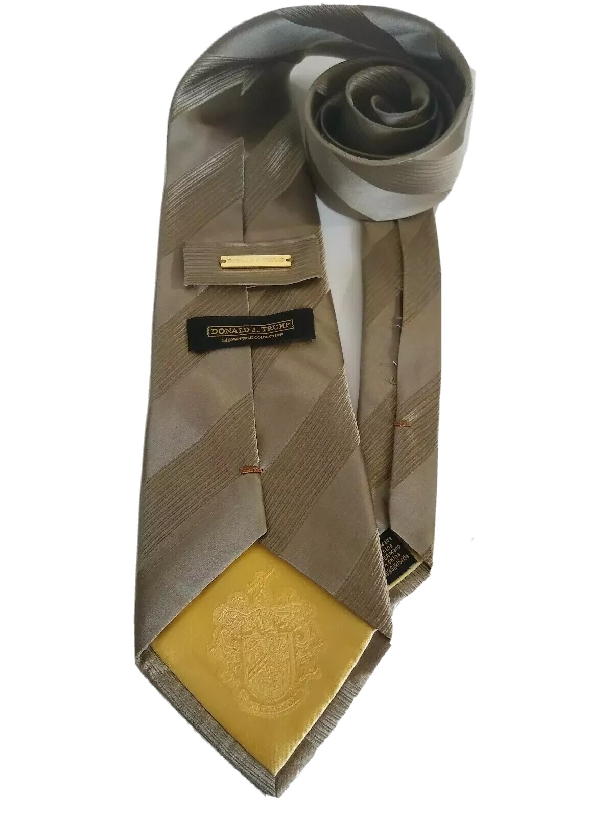 DONALD TRUMP Signature Collection Men's Gold Stripe Tie Presidents Tie ...