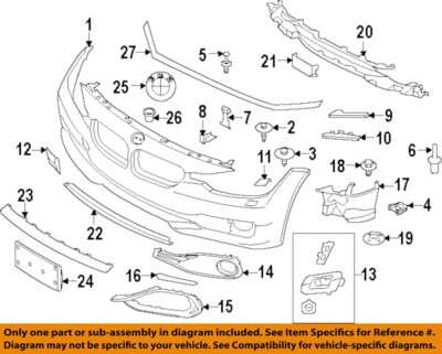 2014-2018 BMW 428i Gran Coupe Front Bumper Components Lower Grille ...