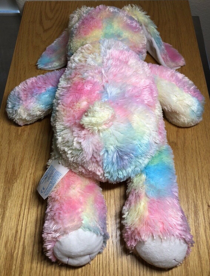 Build-A-Bear Plush Bunny - Rainbow Pastel Tie Dye - Rabbit 17" - Spring ...