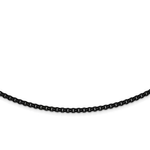 Stainless Steel Polished Black IP-plated 22 inch Box Chain | eBay