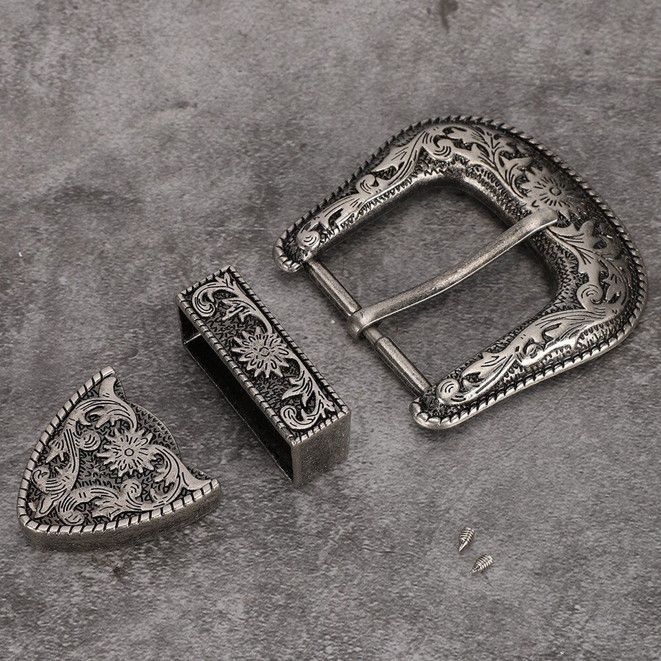 (40mm) Belt Buckle Vintage Design Belt Buckle Western Belt Buckles Set ...