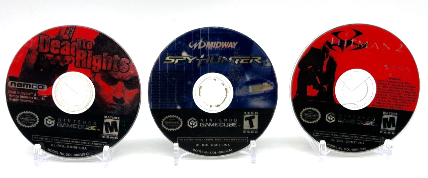 Lot of 3 GameCube Games. DISCS ONLY. Tested. Spy Hunter Hitman 2 Dead ...