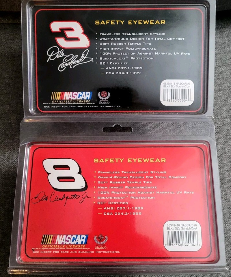 2 Vintage Encon Dale Earnhardt Nascar Safety Eyewear Glasses UV ...