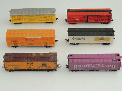 Lot of 6 HO Scale Box Cattle Cars one Brass Olympia Beer Wester Pacific ...