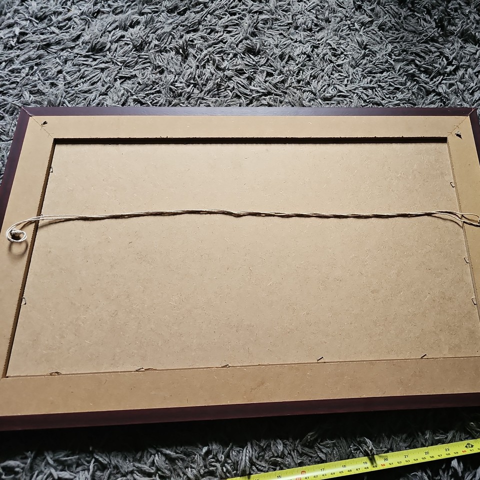 "SPITFIRE" PRINT, By BARRIE AF CLARK, Mahogany Frame GLASS FRONTED ...