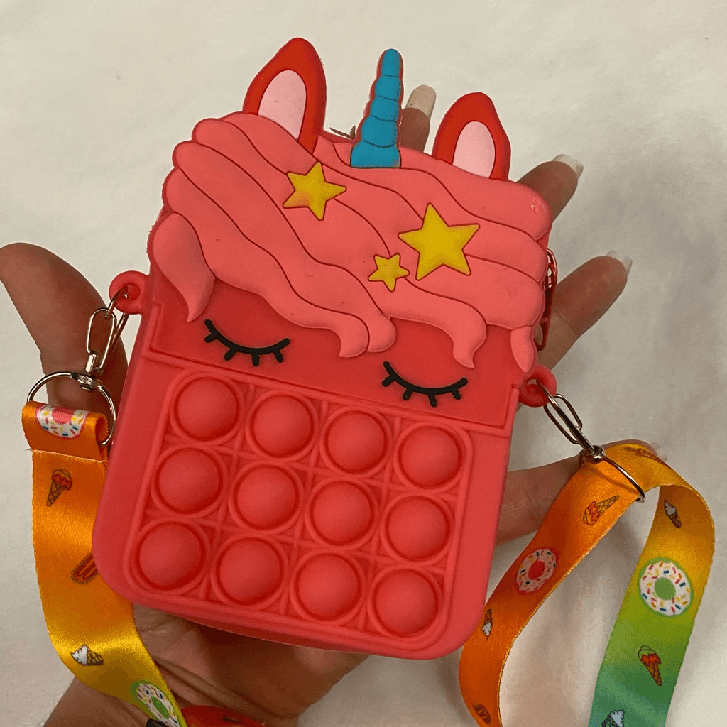 Small Toddler / Little Kid Pink Popit Style Unicorn Coin Purse / Bag | eBay