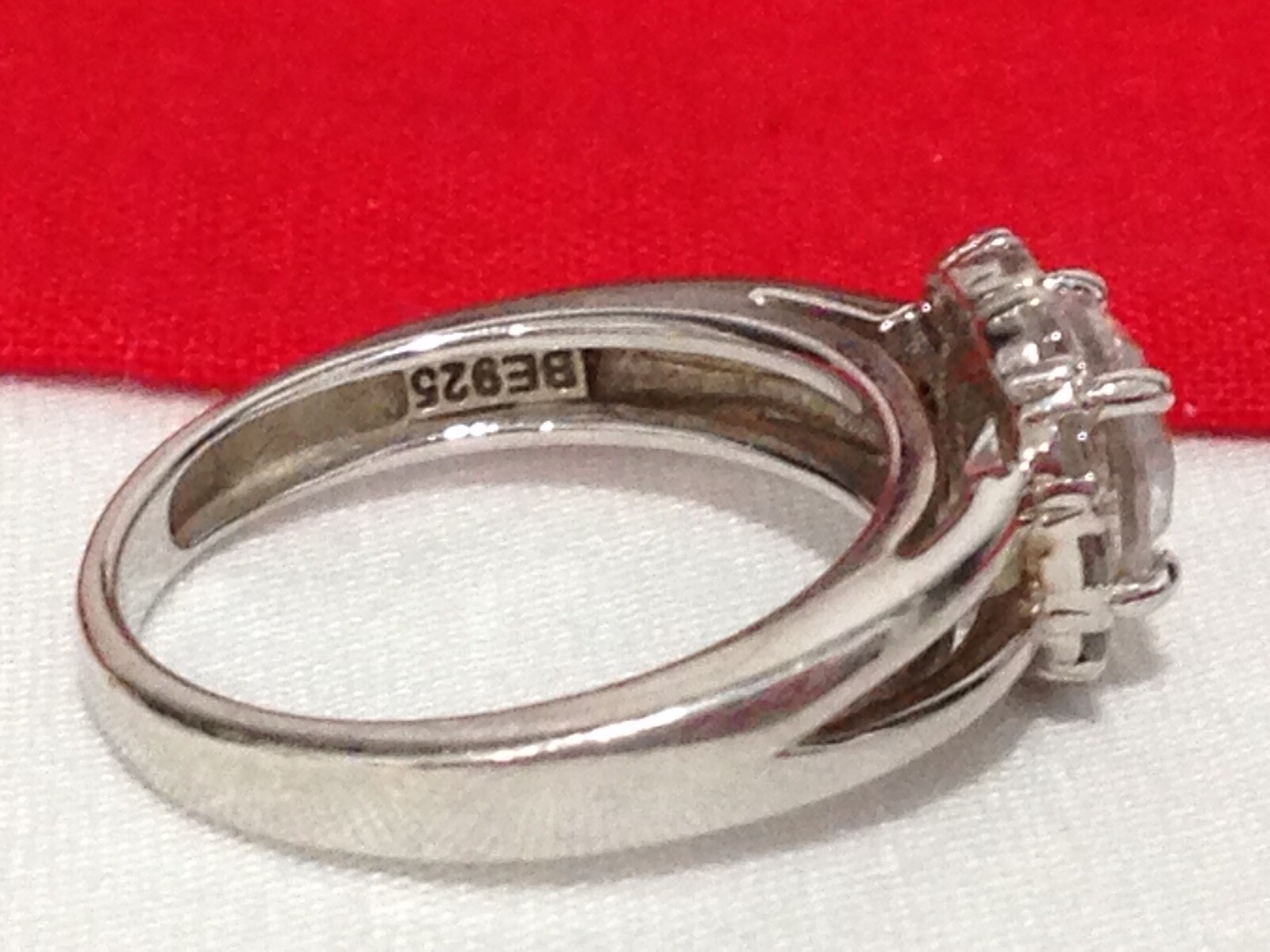 NEW BERRICLE BE 925 Sterling Silver HALO CZ Wedding Ring & Band SET ...
