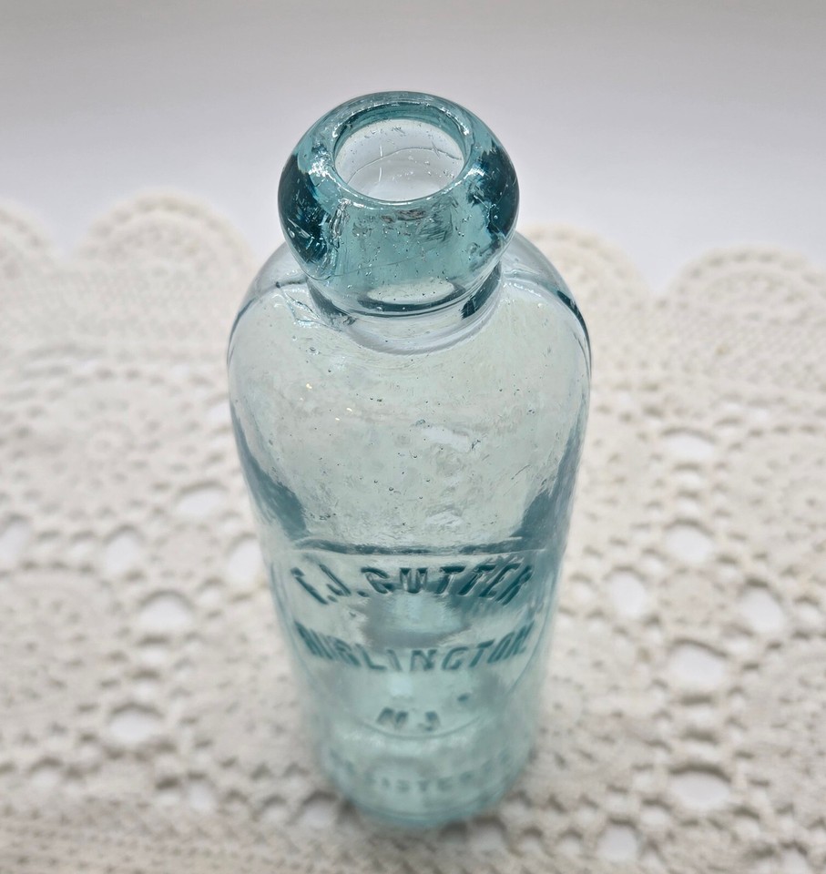 Burlington NJ / F. J. Cutter Hutchinson soda bottle Hutch Nice Example ...