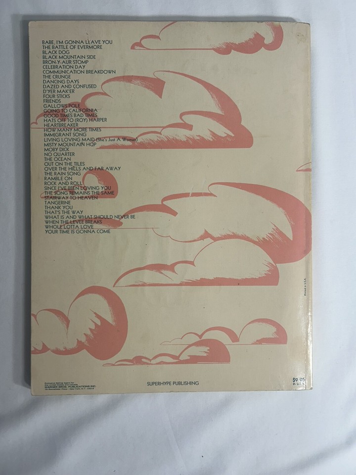 Vintage Led Zeppelin Complete Guitar Song Book 1975 Warner Bros Tabs 40 ...