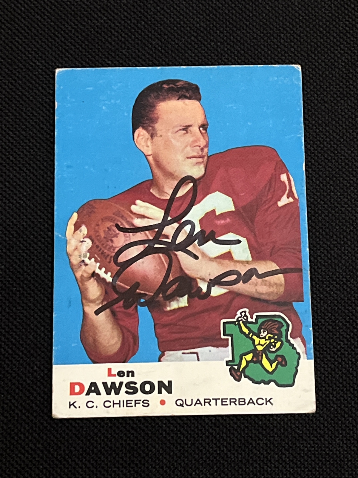 LEN DAWSON 1969 TOPPS SIGNED AUTOGRAPHED CARD #20 CHIEFS JSA CERTIFIED ...