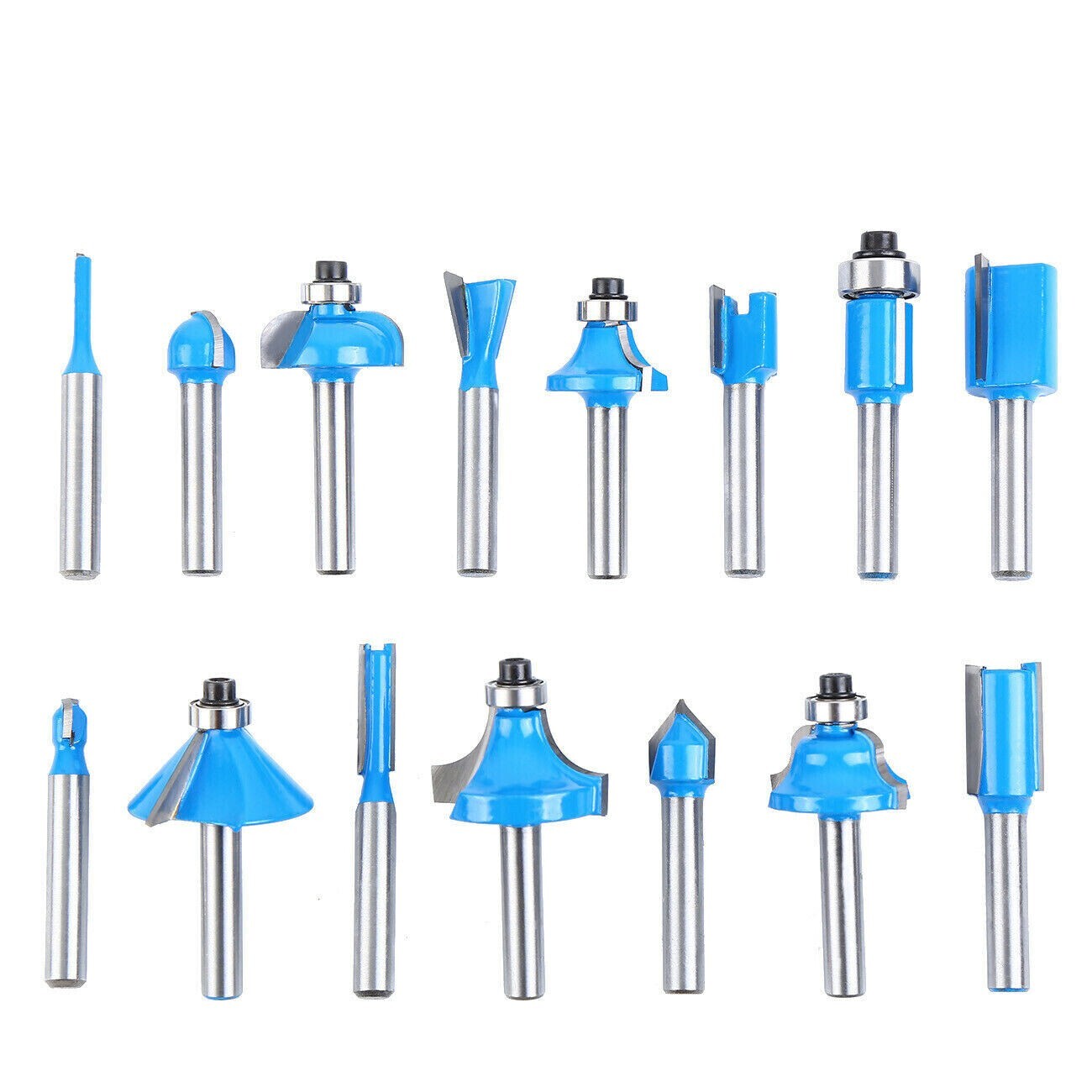 15Pcs Carbon Milling Cutter Router Bit Set Tungsten Carbide Router 1/4 ...