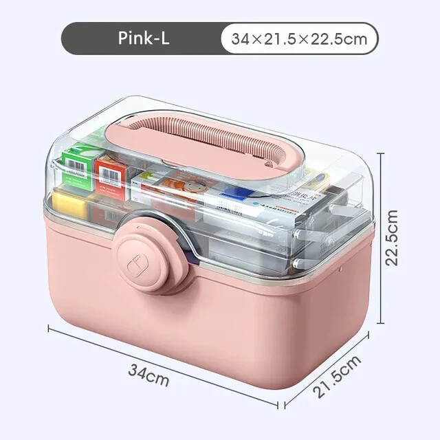 3 Layer Large Capacity Family Medicine Organizer Portable First Aid Kit ...