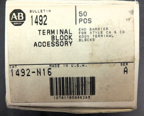 ALLEN-BRADLEY 1492-N16 END BARRIERS, ( BOX OF 50 ) | eBay