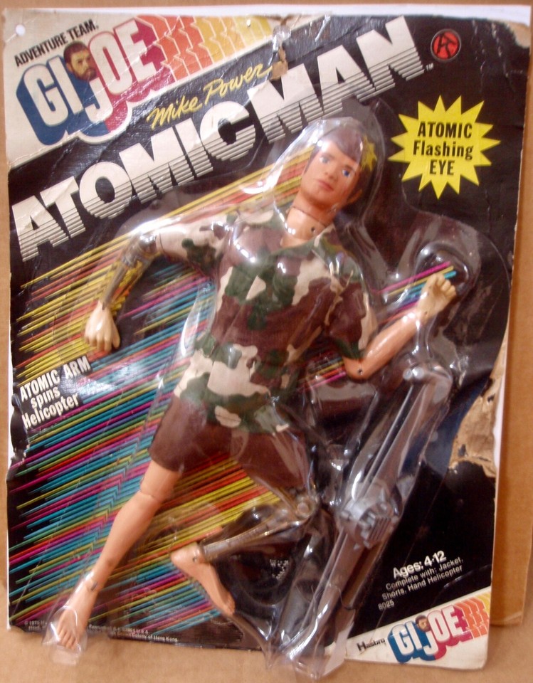 Vintage 1975 Hasbro GI Joe Atomic Man Mike Powers 12" Action Figure MOC ...