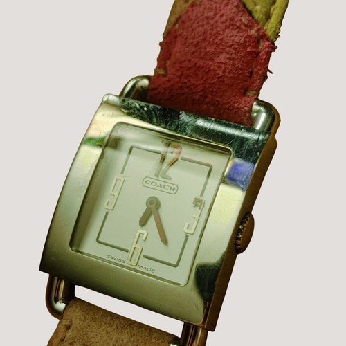 Coach Watch 0221 Swiss Quartz Stainless Square Face Watch Multicolor ...