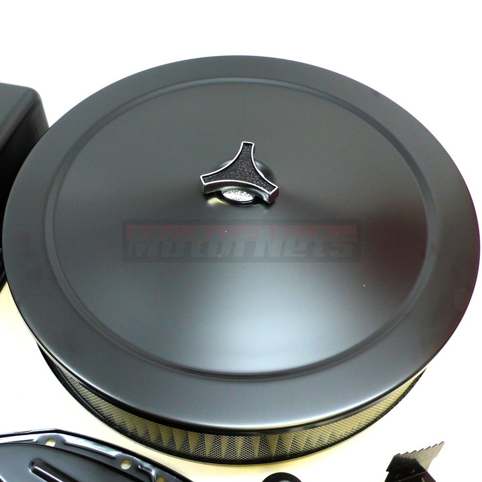 Black SBC Engine Dress Up Kit Tall Valve Cover 14" Air Cleaner For ...