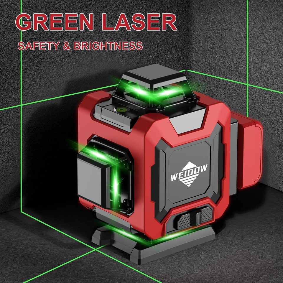 Laser Level 360 Self Leveling,4D Lazer Level,4x360° Cross Line Laser ...