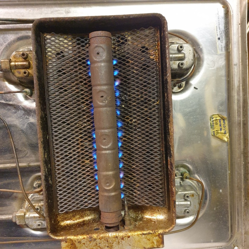 Spinflo 4 Burner Stainless Steel Gas Hob & Grill Caravan Boat Motorhome ...