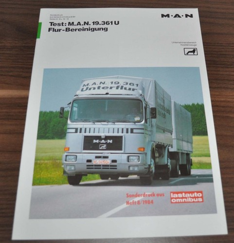 1984 MAN 19.361 U Road Test Article Truck Sales Brochure Prospekt DE | eBay